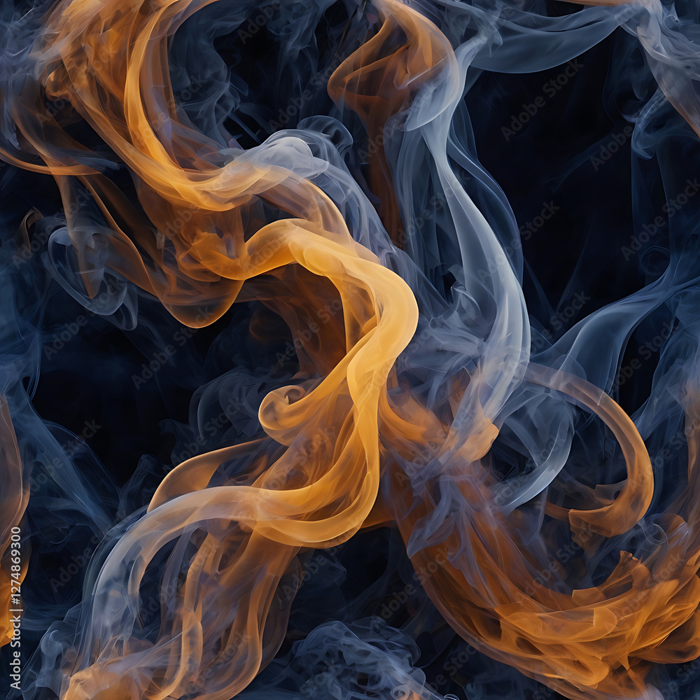 Abstract smoke background with flowing wisps of deep indigo, soft ...