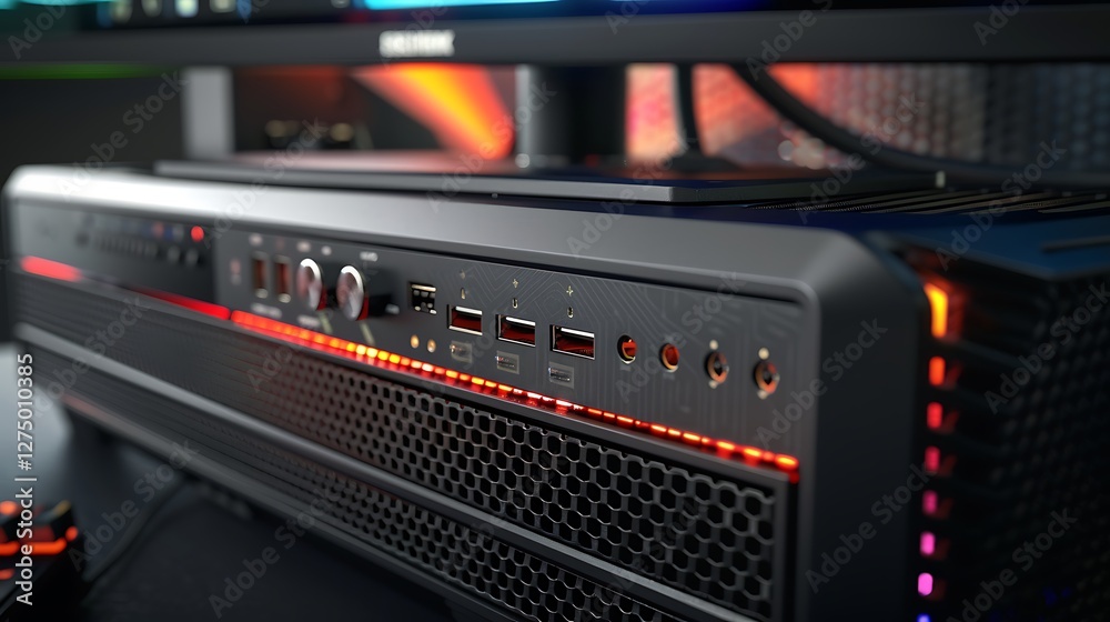 Back panel of a gaming PC with extensive USB ports, HDMI, and audio ...