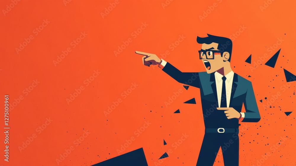 46.Vector representation of a whistleblower scenario, with a man ...