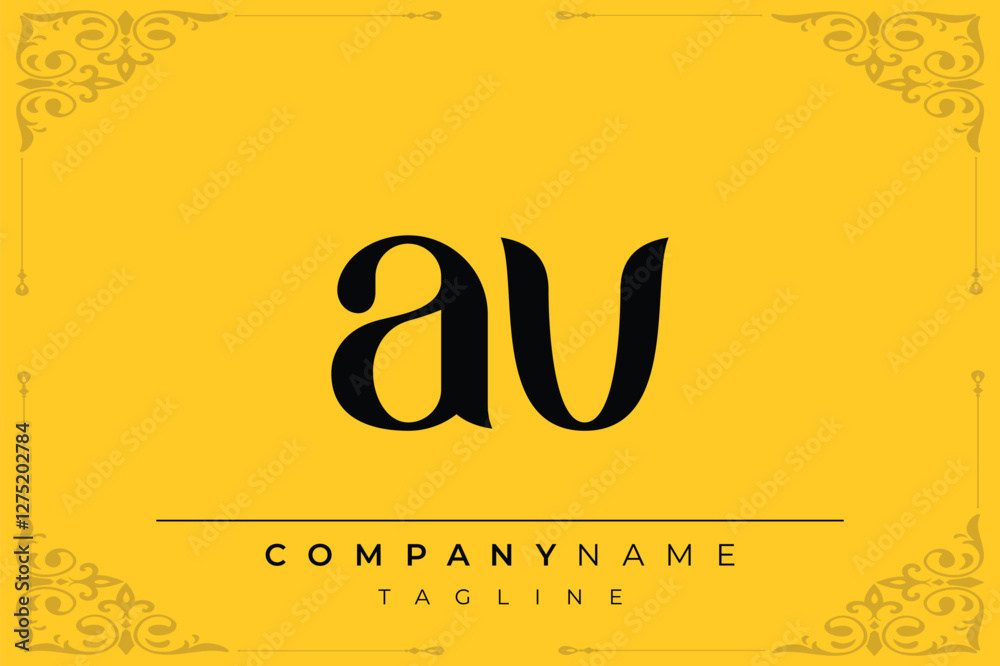 AV Lowercase Letter Initial Logo Design Template Vector Illustration ...