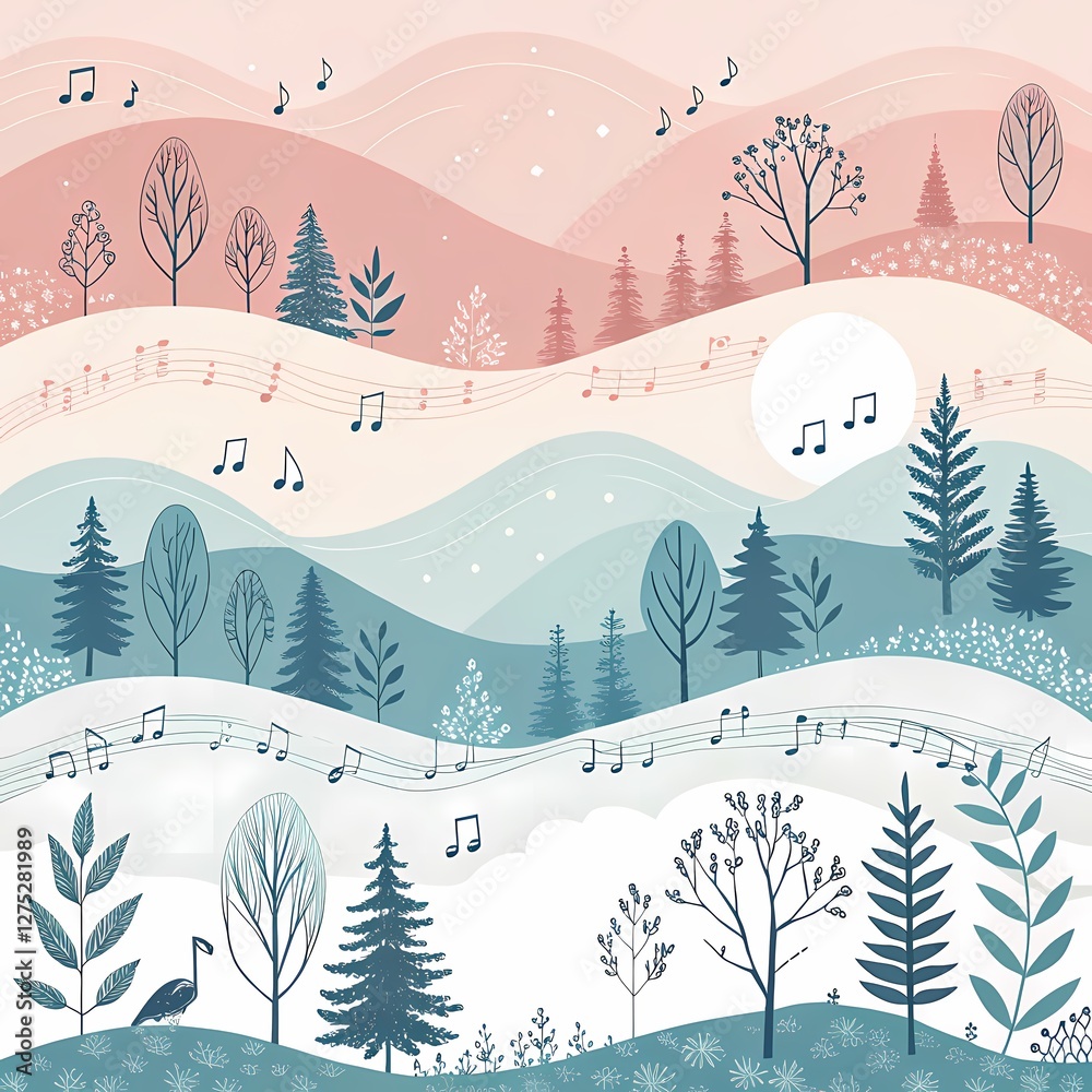 vector illustration of a winter landscape drawing design ilustración ...