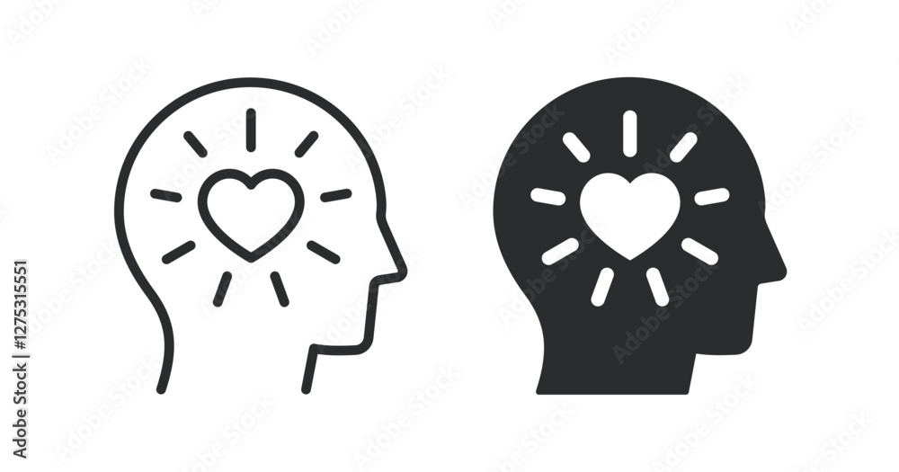 Mental health icons. Vector illustration. Symbol of empathy, and mental ...