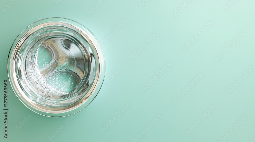 Washing machine with a transparent door showing water inside, neatly ...