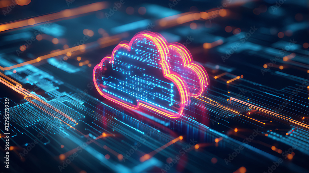 Server room data clouding network. data cloud, data mining illustration ...