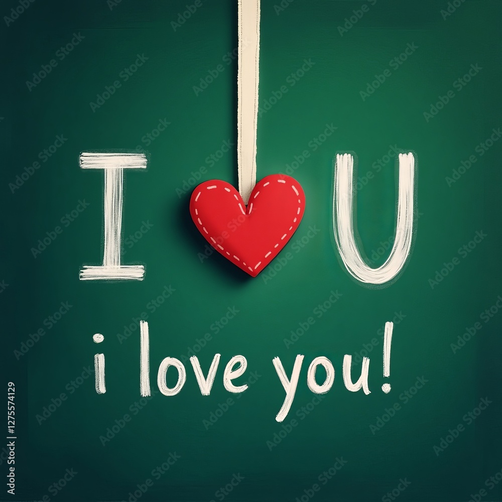 Romantic Love Message with Heart Symbol - I Love You Image Stock ...