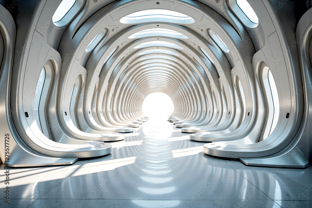 Futuristic Architecture: Streamlined Shapes and Metallic Textures in ...