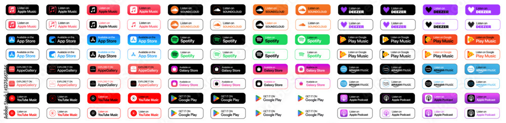 Mega Badges logo - Popular music streaming services with listening ...