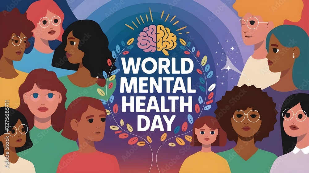 World Mental Health Day Background Wallpaper Promoting Mental Health ...