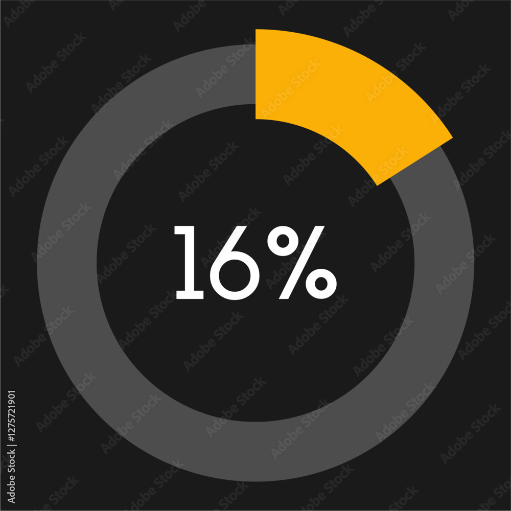 16 percent circle chart infographic template.Circle percentage diagram ...