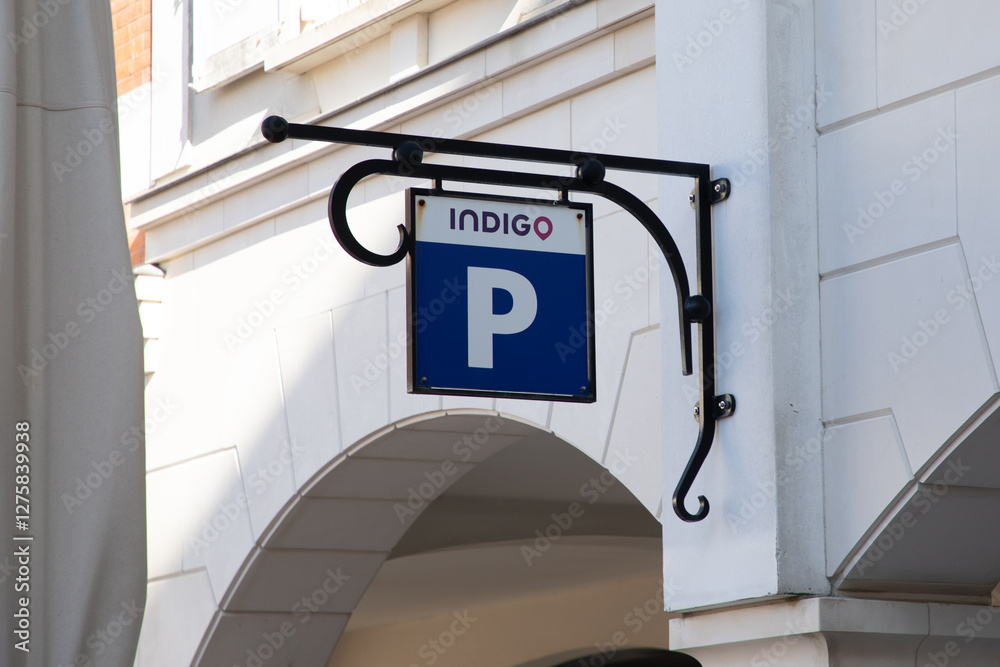 Bordeaux , France - 02 19 2025 : Indigo parking panel logo brand ...