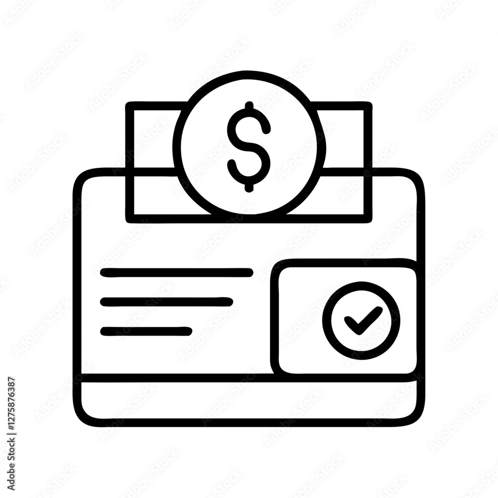 credit union icon, credit union line art - simple line art of credit ...
