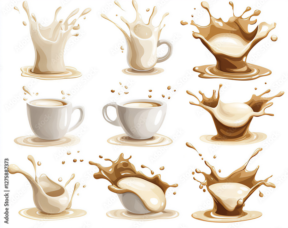 Sequential Milk Splash Stages Captured for Educational Motion Analysis ...