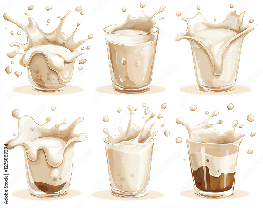 Rotating Milk Splash Perspectives for 360-Degree Product Views and ...
