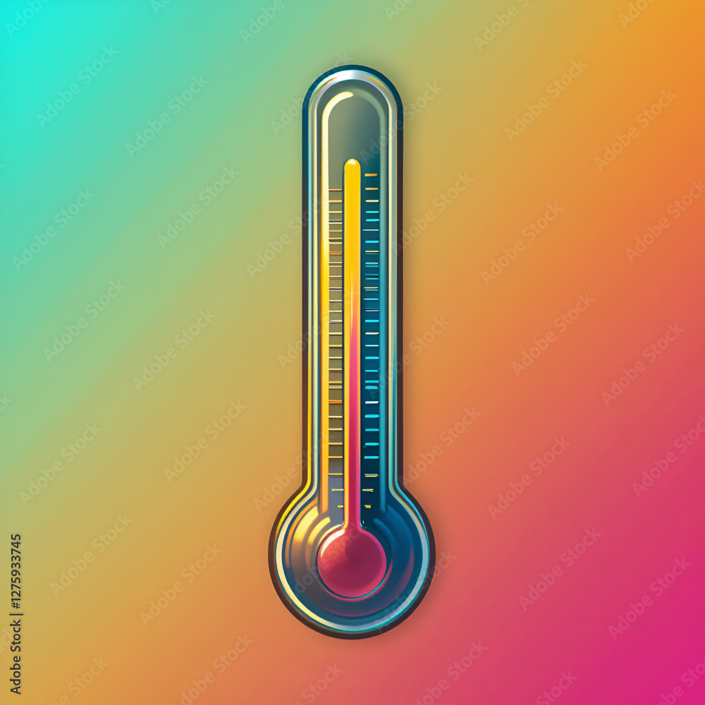 Vector illustration of a thermometer, thermometric scale, calorimetry ...