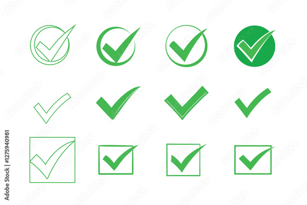 green check mark icons. , check mark box, check mark transparent, check mark green, check mark ...