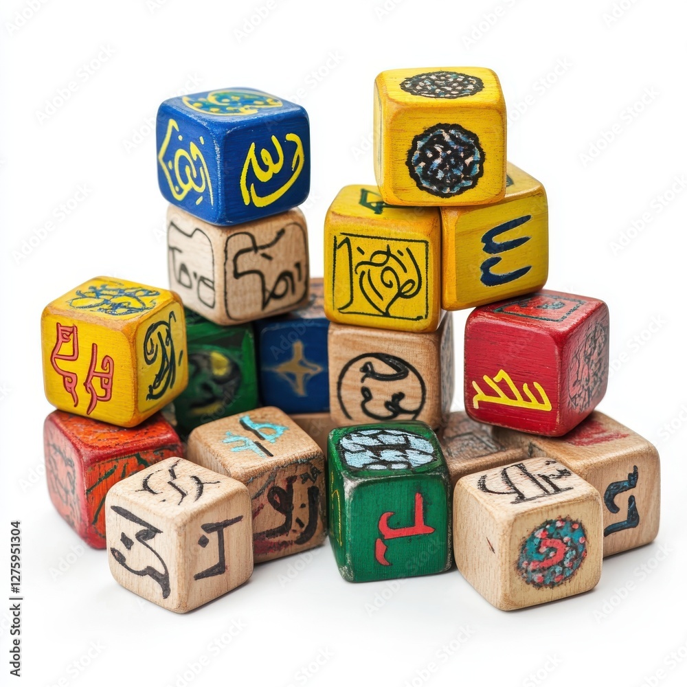 Arabic alphabet learning blocks isolated on white background. Stock ...