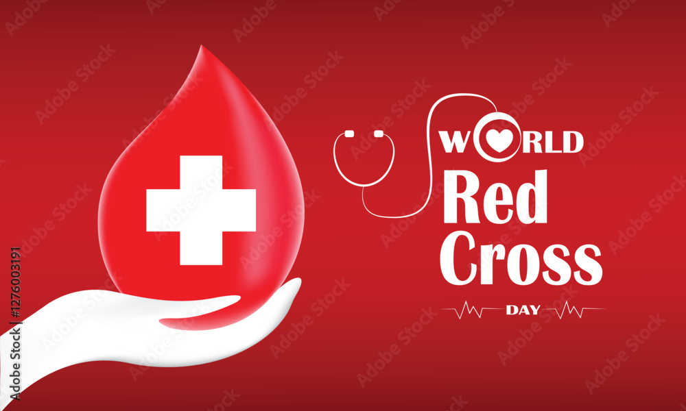World Red Cross Day background or banner design template celebrated in ...