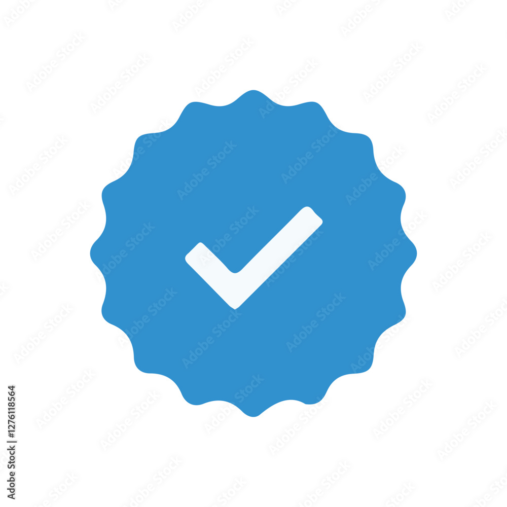 Check mark verified account icon. Profile verification icon. Checkmark ...