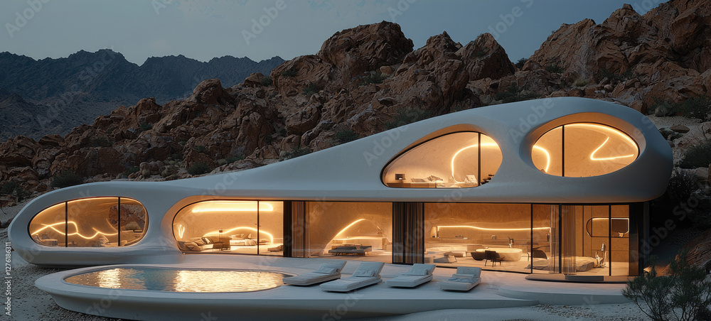 A futuristic off-grid desert retreat, designed to withstand extreme ...