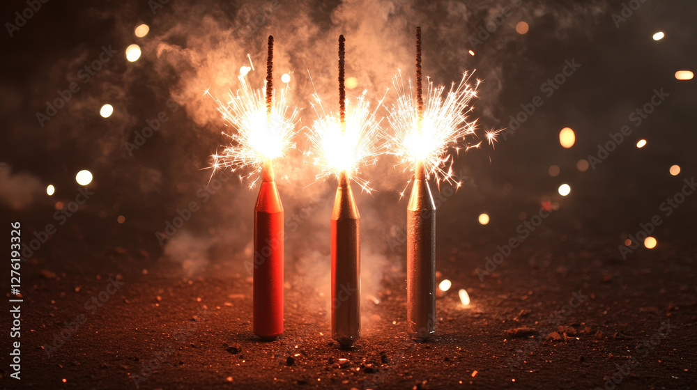 Fireworks vector set pyrotechnics rocket and flapper firework display ...