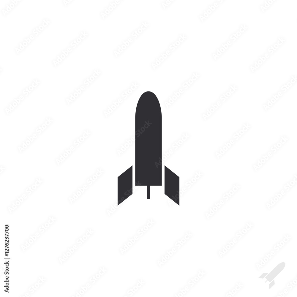 Rocket icon. War symbol. Military ammunition. Weapon. Game icon. Logo ...