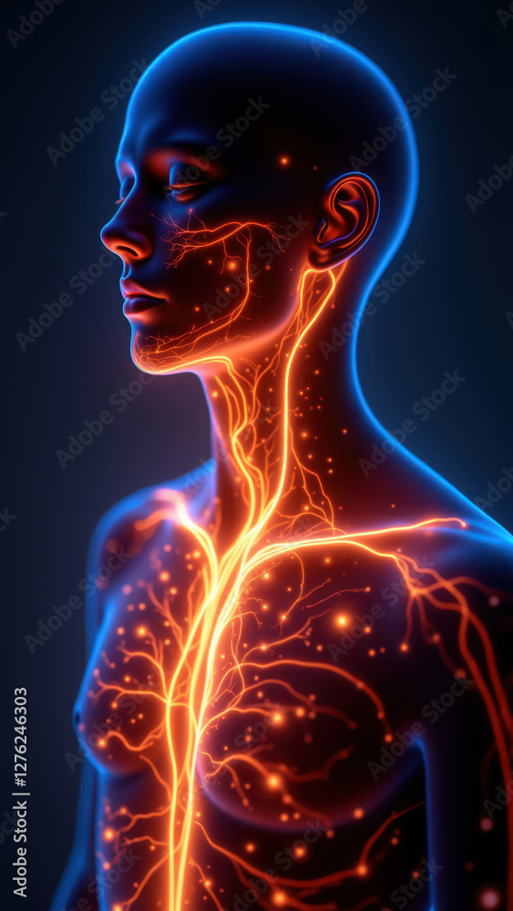 Ilustración de Stock Illustration of human torso with highlighted ...