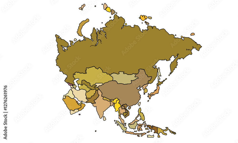 Asia map isolated on white background. for website layouts, background ...