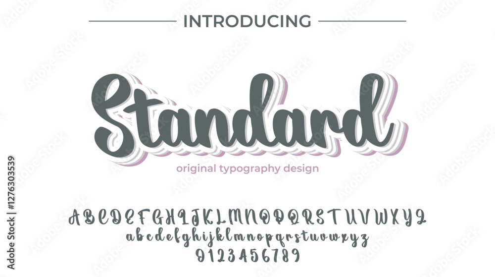 Standard Font Stylish brush painted an uppercase vector letters ...