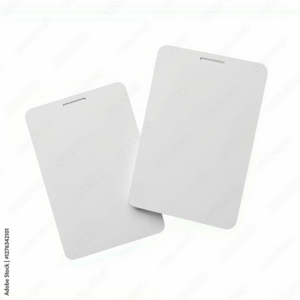 Two Simple Plain White Identity Badges for Professional Identification ...