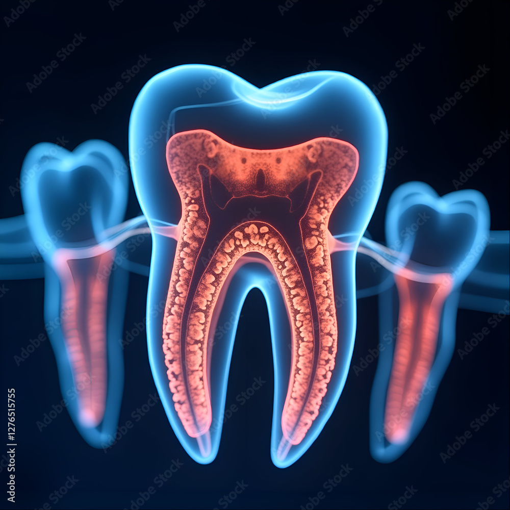 Dental human teeth x ray image in jawline bone Oral Anatomy Toothache ...