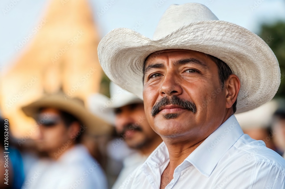 Oaxacan culture. several indigenous Zapotec people with a man in the ...