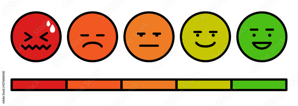 Rating scale or pain scale. Likert scale. Vector clipart isolated on ...