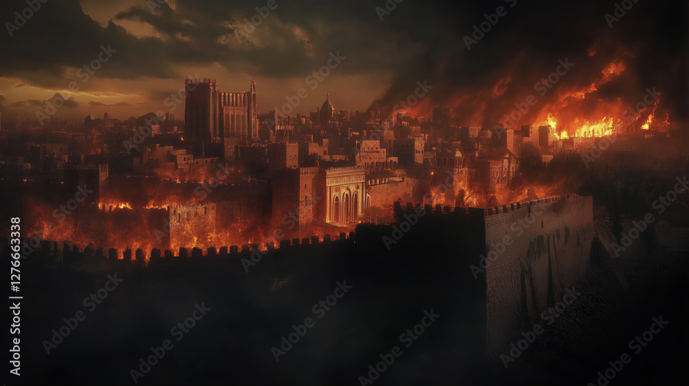 Destruction of ancient city of Jerusalem in 607 B.C.E by Chaldean ...