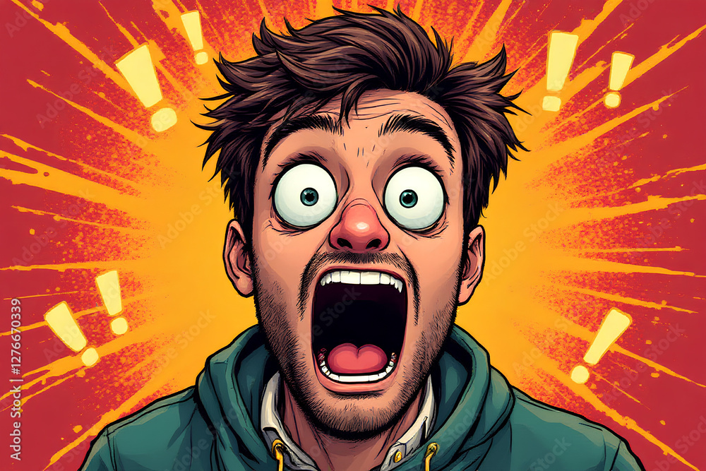 Ilustración de Stock Cartoon illustration depicting a man's exaggerated ...