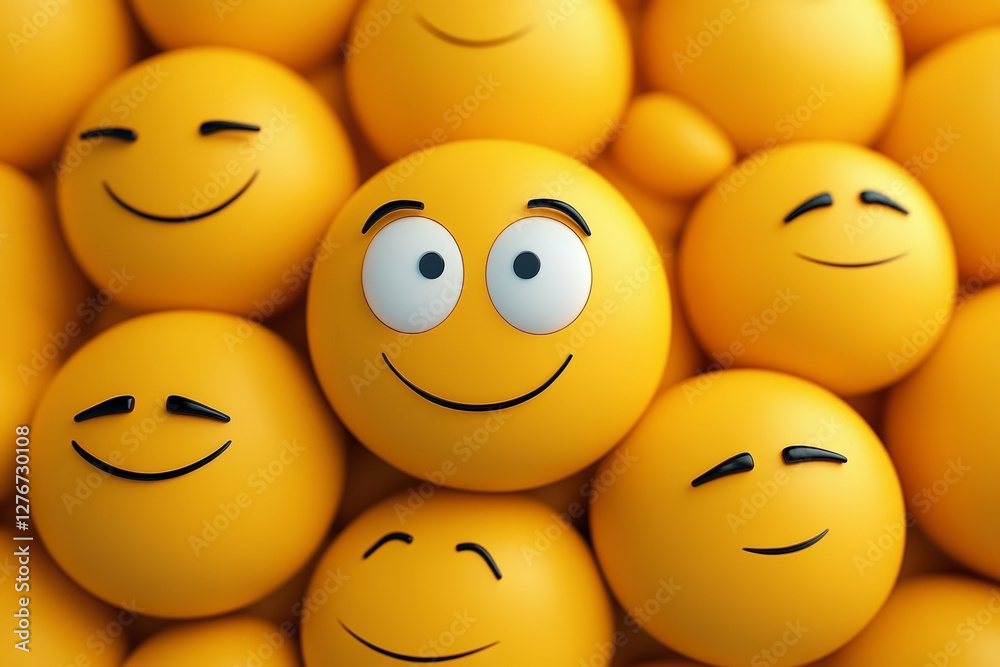 Discover the joy of emoticons: a vibrant collection of cheerful, yellow ...