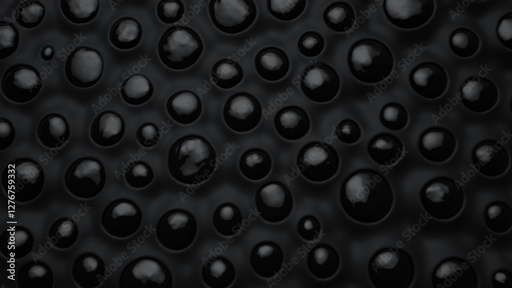 The trypophobia effect. A 3D abstract black background with holes in it ...