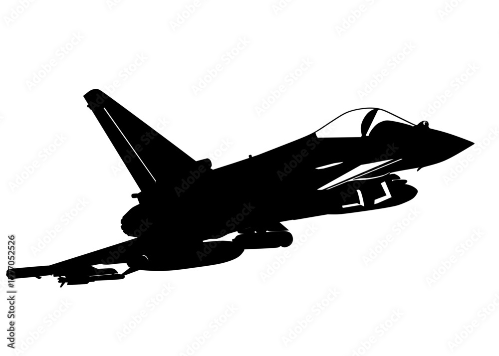 Silhouette eurofighter typhoon fighter jet Stock Vector | Adobe Stock