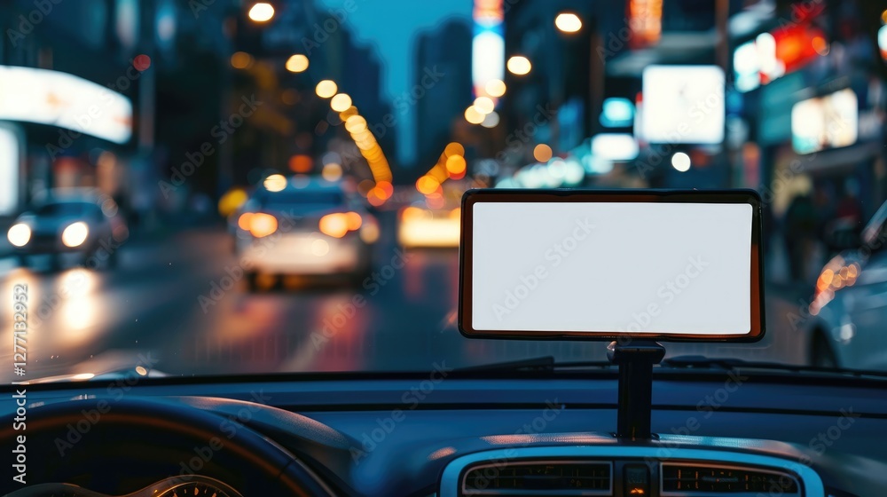 vehicle infotainment system with an empty white screen, perfect for ...