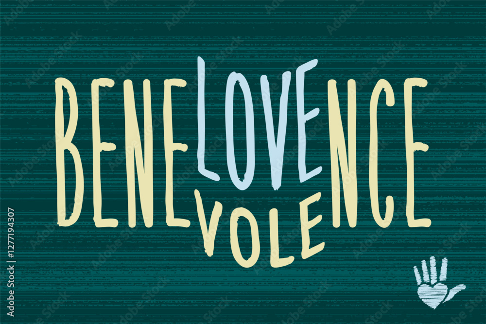 Benevolence Lettering Concept with Love Logo Settling Instead Original ...