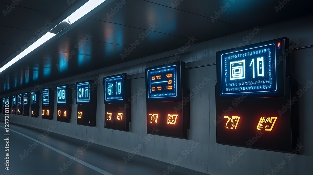 A visually striking image of a futuristic smart tunnel featuring ...