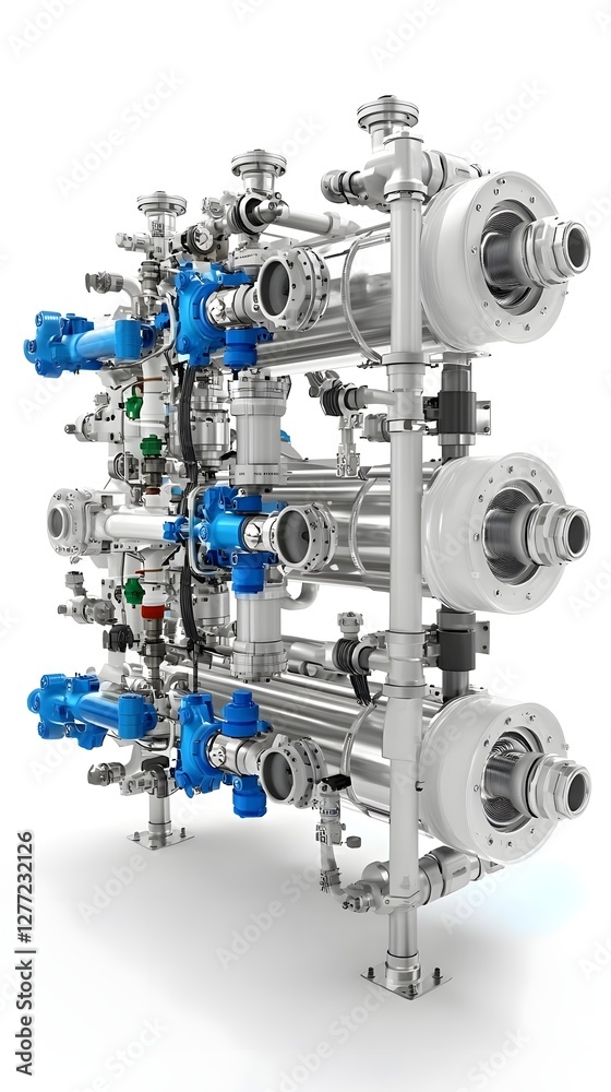 Highly detailed 3D rendered model of the complex radiator cooling ...