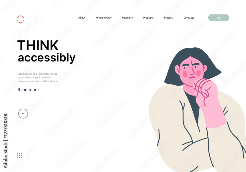 Thinking people, modern flat vector concept illustration- woman ...