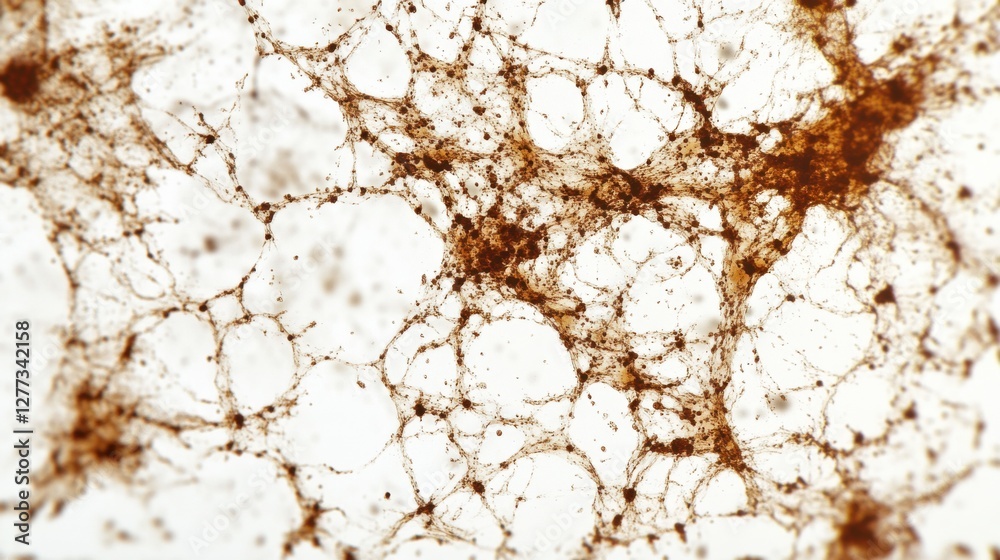 Aging cells under a microscope in a research lab setting. Featuring ...