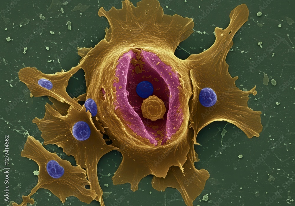 Stock-Illustration „Microscopic View of Vaginal Cancer Cells Captured ...