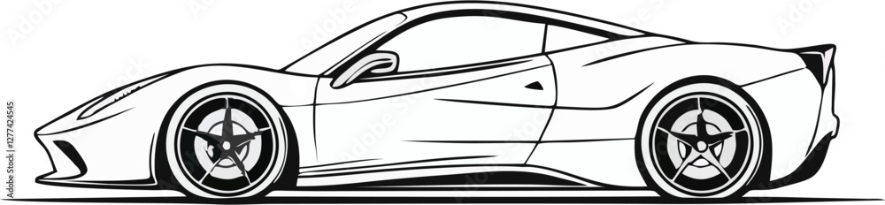 Supercar vector in EPS format featuring a sleek, aerodynamic design ...