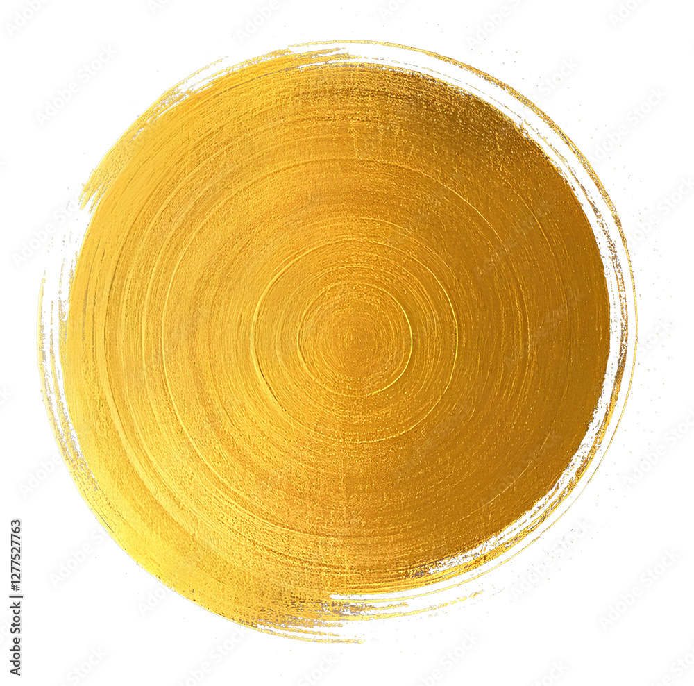 Circular golden paint stroke round circle png clipart cutout ...