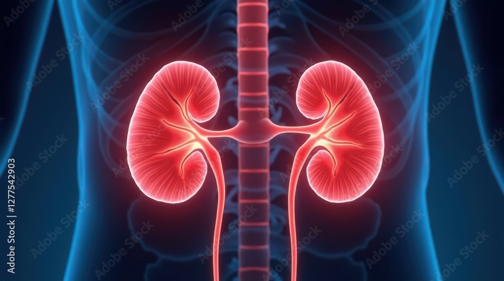 X-Ray Anatomy of the human kidney, urinary and excretory system. Kidney ...