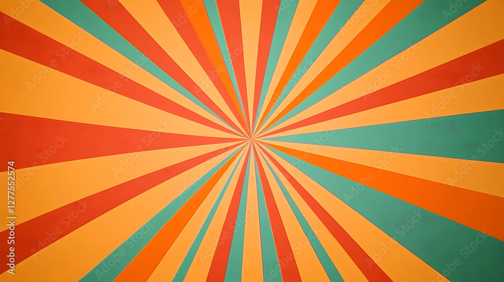 Retro sunburst textured background. Spiral groovy sun rays. Vintage swirl psychedelic radial ...