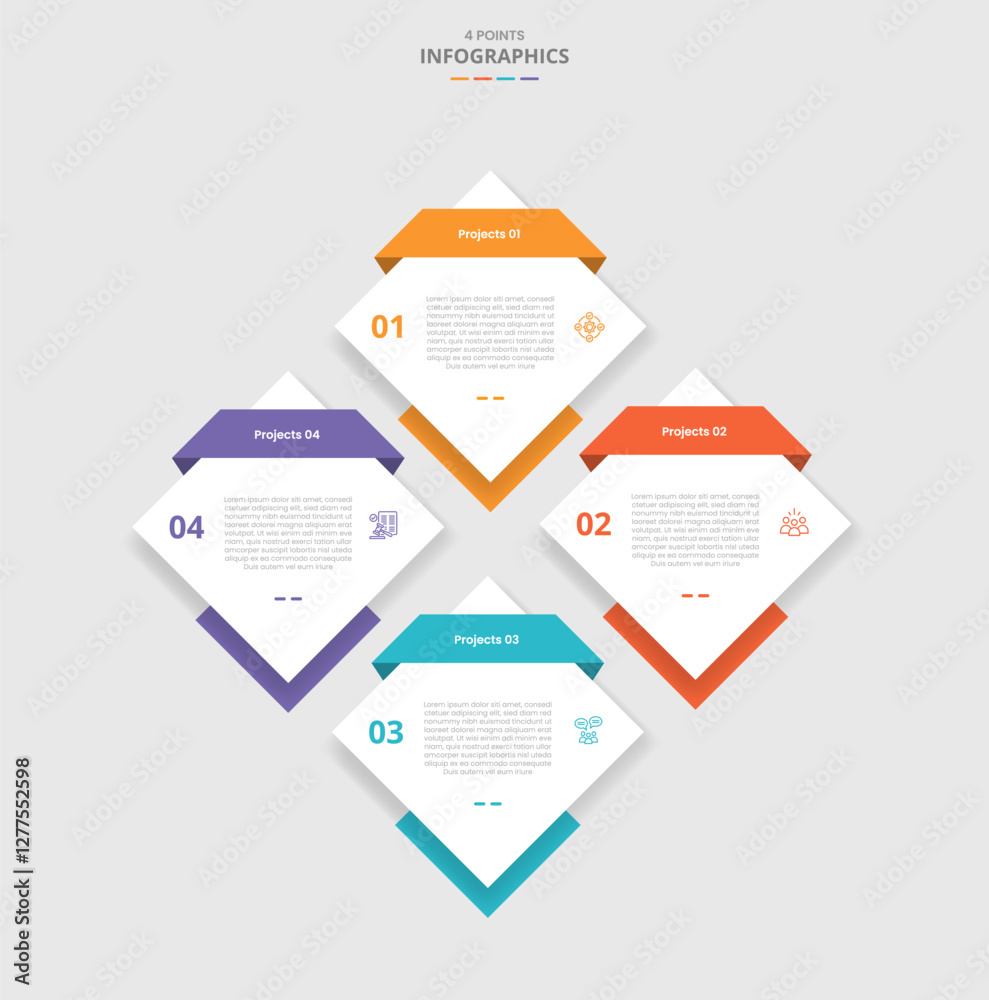 4 points template comparison concept for infographic with creative ...