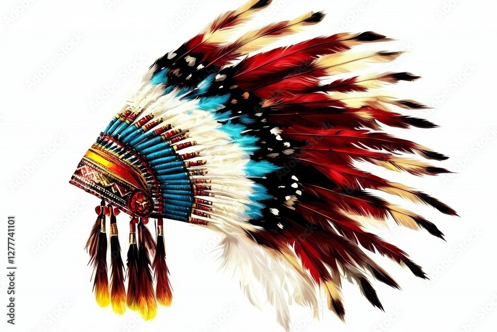 Artful depiction of traditional Indian headdress, showcasing cultural ...